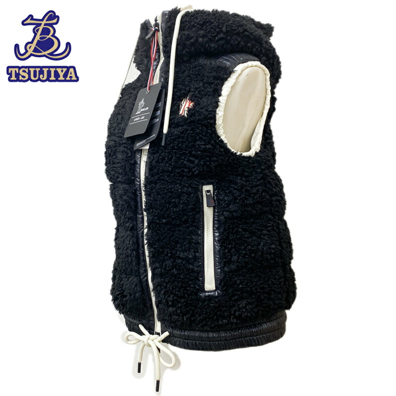 【楽天市場】MONCLER モンクレール ジレ フーディー テディフリース ダウンベスト メンズ ブラック 中古A+【辻屋質店A3426 ...
