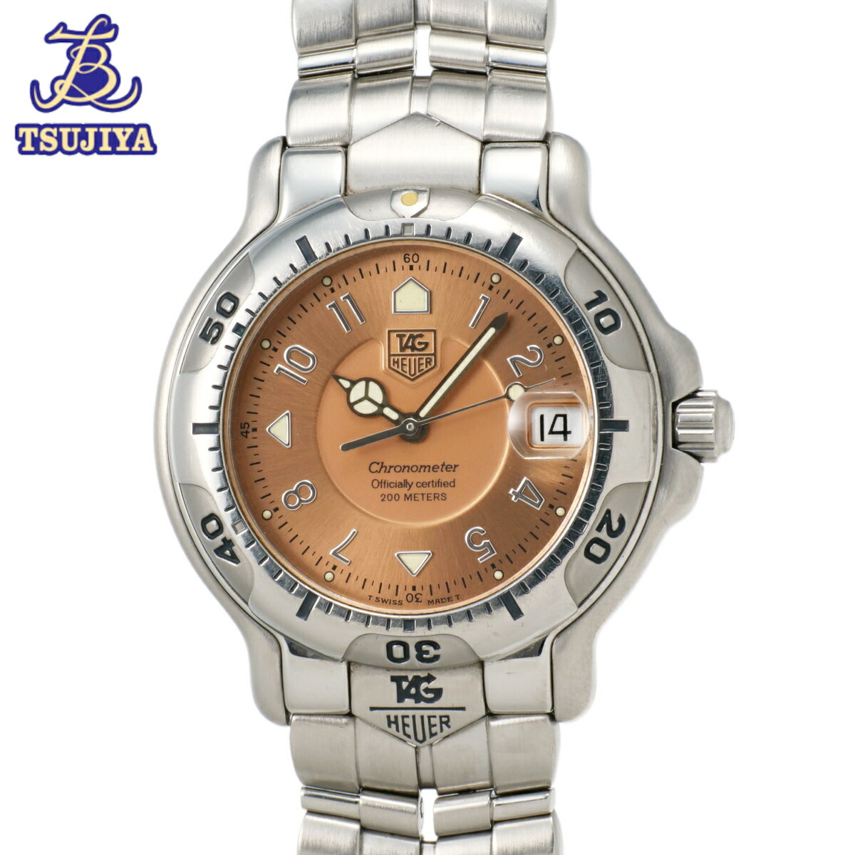 【楽天市場】TAGHEUER タグホイヤー6000シリーズプロフェッショナル200WH5115-K1メンズウォッチメタリックピンク文字盤 ...