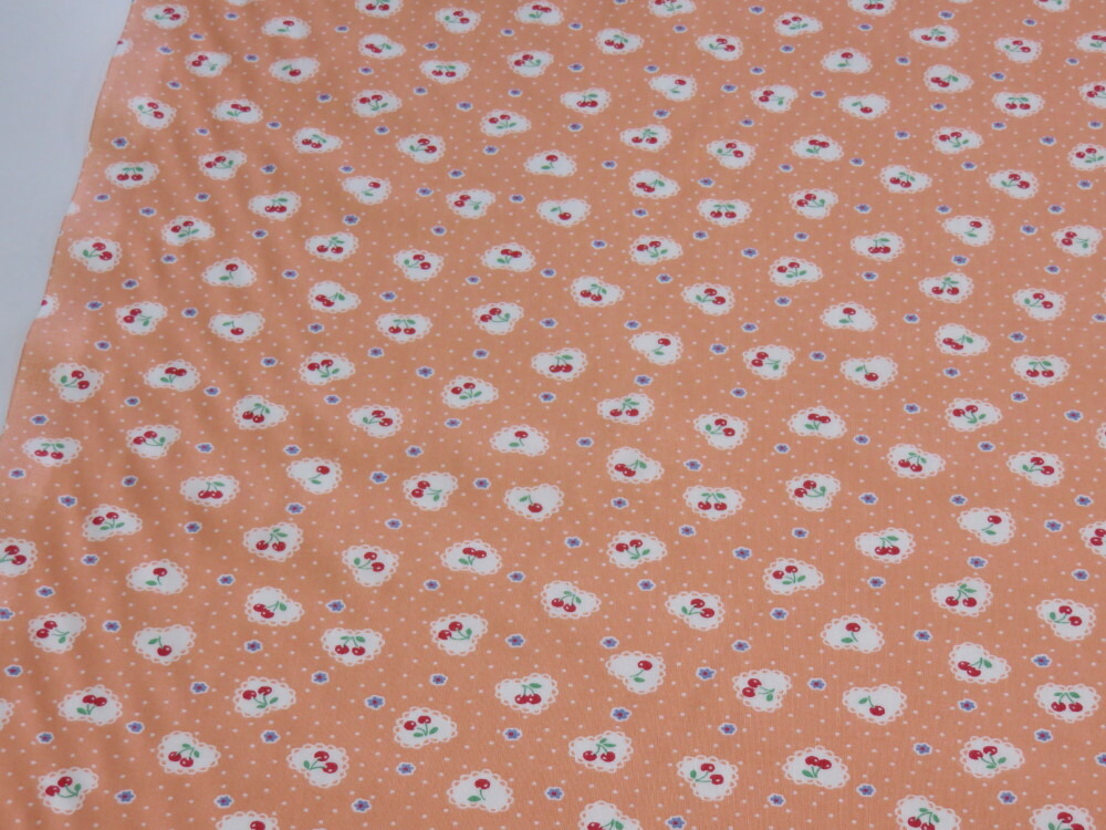 【楽天市場】完売 1m単位 アウトレット30% 松山敦子 シャーティング サクランボ オレンジ dou 【メール便3m可】 マークダウン メーカー処分品 生地 布地 布 コットン 綿 服地 ...