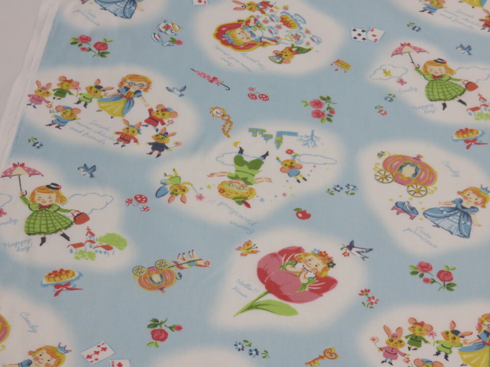 【楽天市場】1m単位 アウトレット40% YUWA有輪 ワンマイルローゼズ Dreaming Girl ブルー シーティング生地 dou 【メール便3m可】 マークダウン メーカー処分品 生地 ...