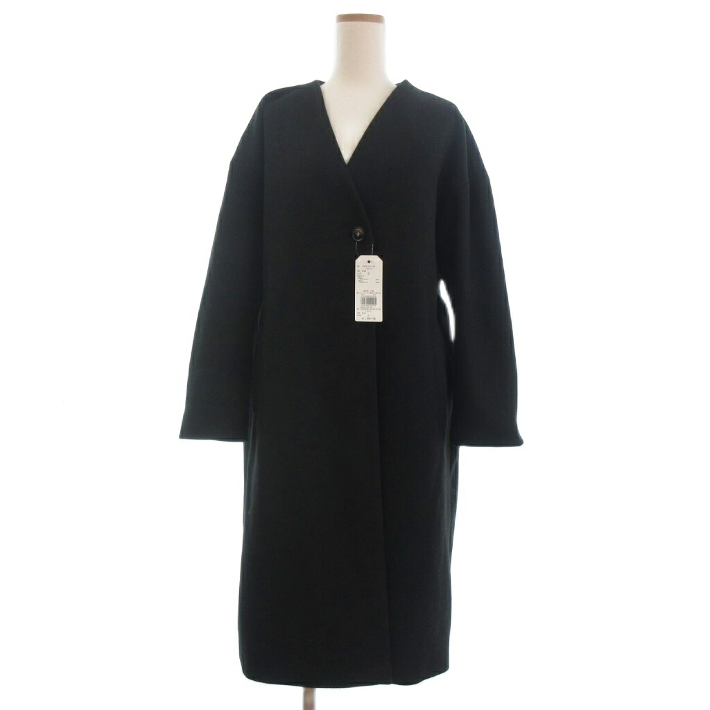 【楽天市場】【中古】未使用品 ショコラフィネローブ chocol raffine robe タグ付き ノーカラーコート ロング 長袖 F 黒 ブラック レディース 【ベクトル 古着 ...