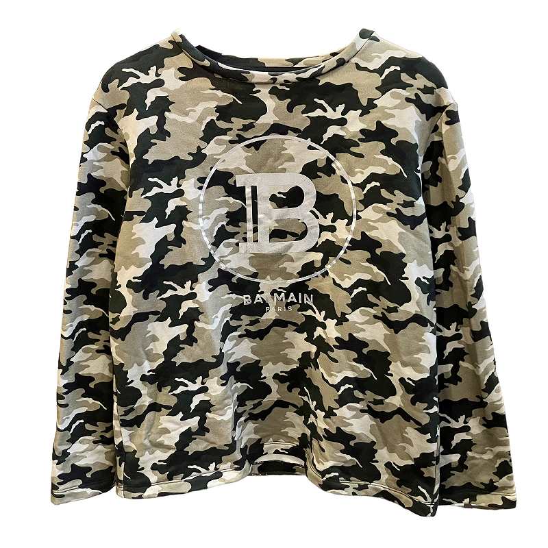 【楽天市場】【中古】バルマン BALMAIN 美品 トレーナー クルーネック 長袖 迷彩 プリント 14A M相当 緑系マルチカラー メンズ 【ベクトル 古着】 240519：ブランド古着の ...