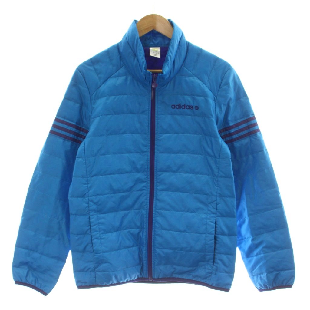 【楽天市場】【中古】アディダス adidas ジャケット ダウンジャケット M 青 ブルー 長袖 立ち襟 3本ライン /DU レディース ...
