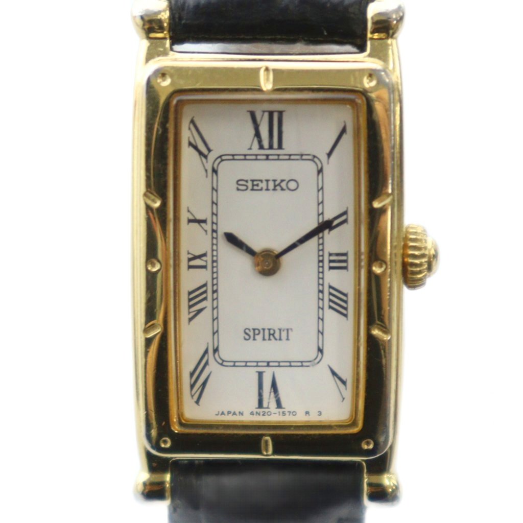 【楽天市場】【中古】セイコー SEIKO 4N20-5420 SPIRIT スピリット 腕時計 ウォッチ クォーツ スクエア ローマン レザー ...
