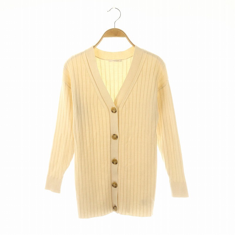 【楽天市場】【中古】フレディ エミュ fredy emue ウール混 カーディガン 長袖 ニット ロング 38 アイボリー /MI OS ...