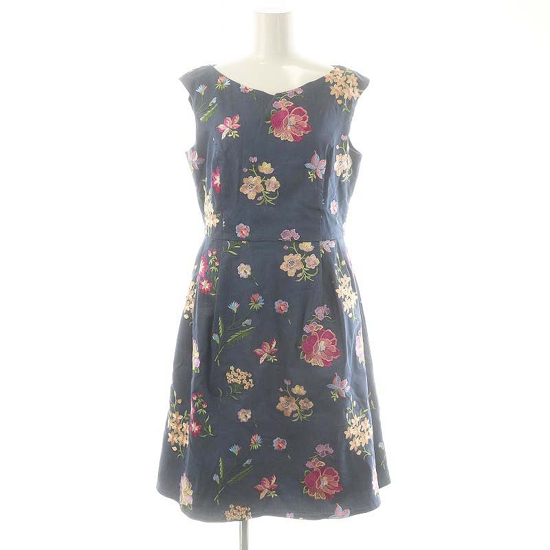 【楽天市場】【中古】トッカ TOCCA POTTED FLOWERS ドレス ワンピース 膝丈 ノースリーブ 刺繍 6 ネイビー マルチカラー /DO OS レディース 【ベクトル 古着 ...