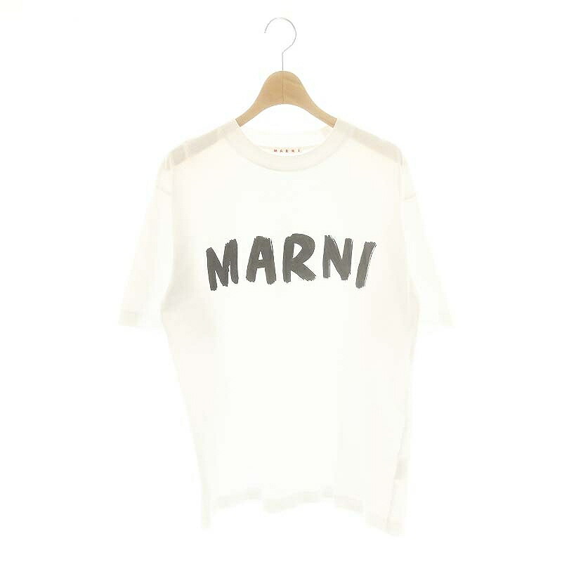 【楽天市場】【中古】マルニ MARNI ロゴプリント半袖Tシャツ カットソー 36 ホワイト /HK OS レディース 【ベクトル 古着 ...