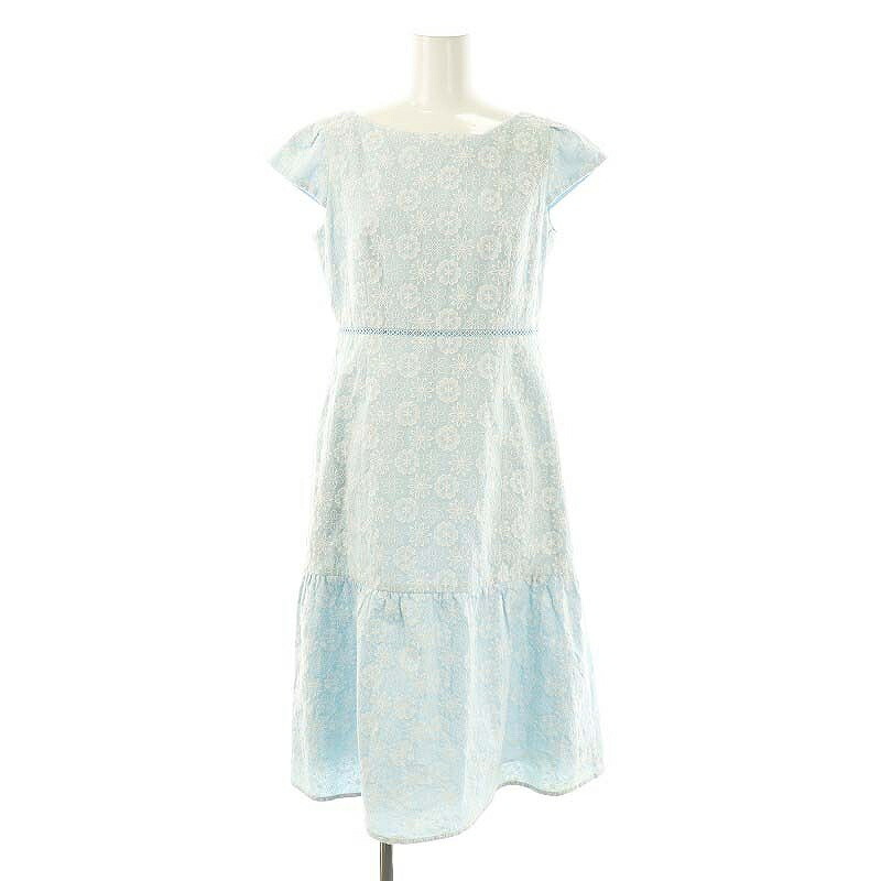 【楽天市場】【中古】未使用品 トッカ TOCCA WHITE JASMINE ドレス ワンピース 刺繍 フレンチスリーブ 0 ライトブルー 白 ...