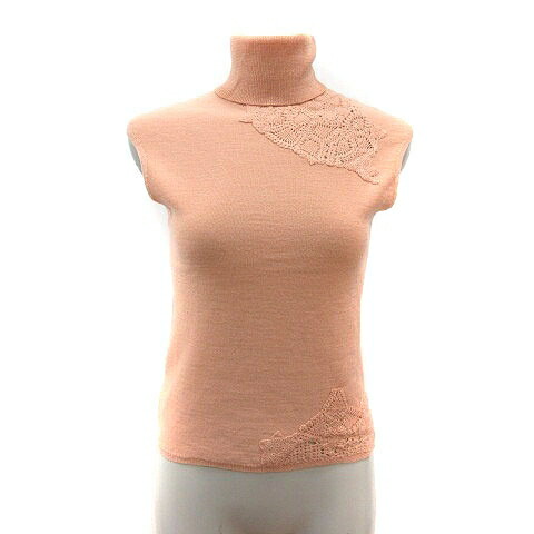 【楽天市場】【中古】ダナキャランニューヨーク DKNY ニット カットソー タートルネック ウール レース ノースリーブ S オレンジベージュ ...