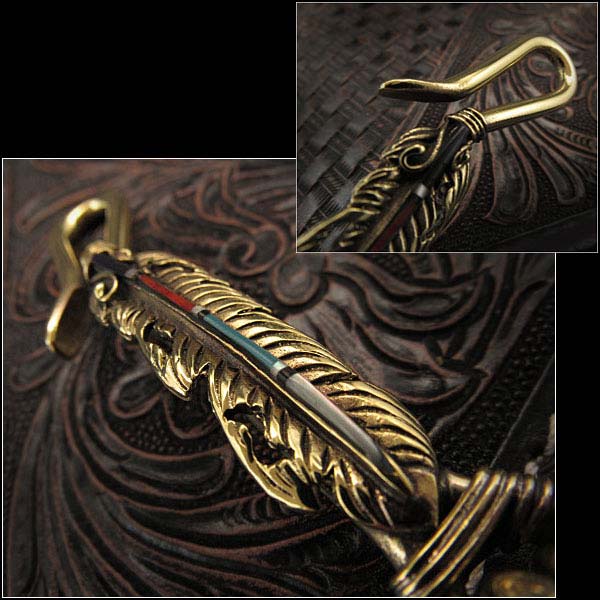 【楽天市場】真鍮 キーホルダー キーフック フェザー ネイティブ インディアンスタイル ナバホ族スタイル Key holder Brass ...
