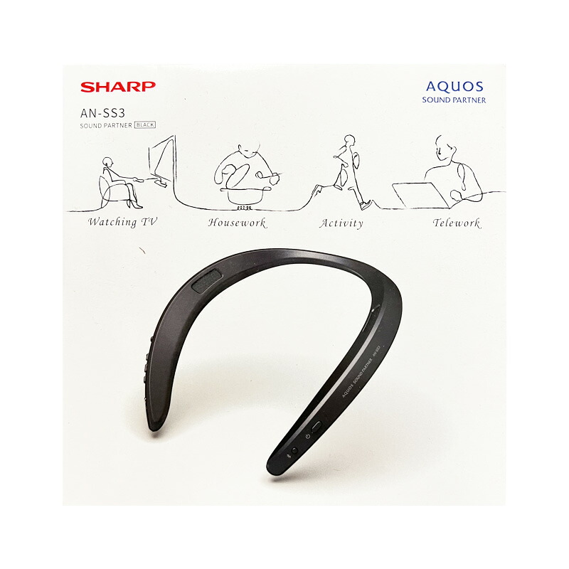【楽天市場】【新品】SHARP シャープ ネックスピーカー AQUOS サウンドパートナー AN-SS3 ブラック：電子問屋ワールドいち