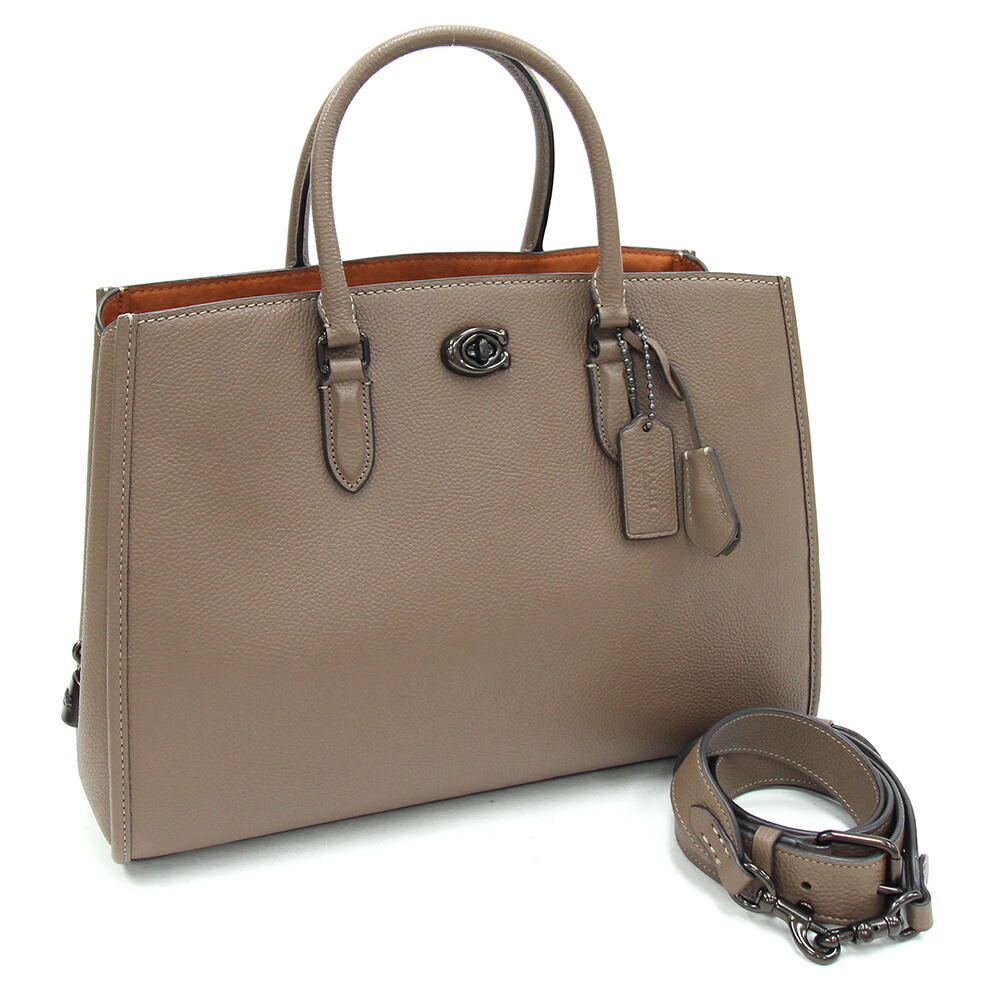 【楽天市場】コーチ 2WAYハンドバッグ ブルック キャリーオール CE730 ダークストーン レザー 中古 斜めがけ 肩がけ A4収納 ...