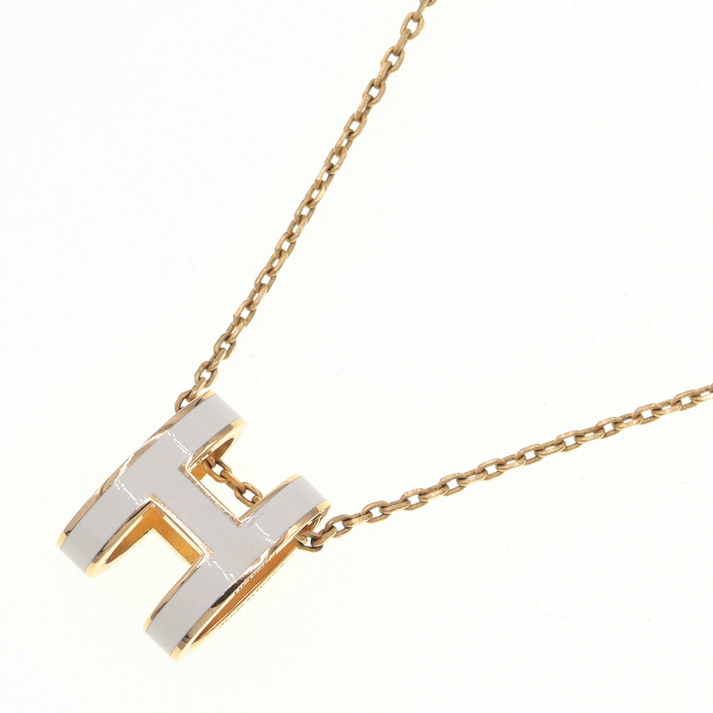 【楽天市場】エルメス ネックレス ポップアッシュ H アイボリー ゴールド金具 メタル 中古 ペンダント アクセサリー ロゴ ポップH ...