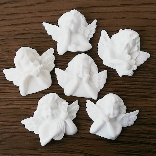 【楽天市場】貼り付けパーツ 天使 ホワイト 洋風 欧風 大 6種24個 デコパーツ エンジェル ym1-2467 GreenRoseYumi：Green Rose ネットショップ Yumi