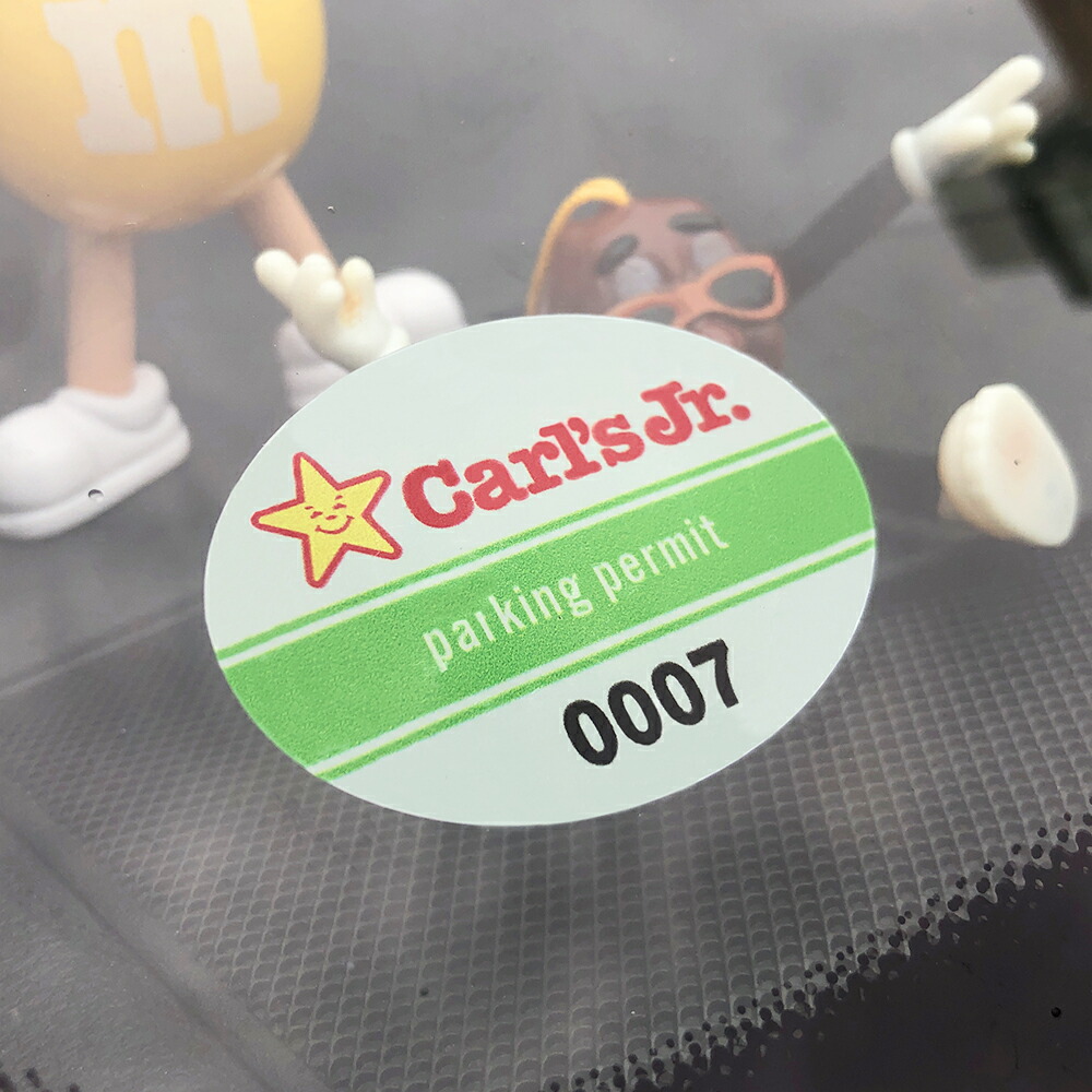 【楽天市場】【メール便可】パーキングパーミットステッカー#102 Parking Permit【Carl‘s Jr.】 (5.5x4cm ...