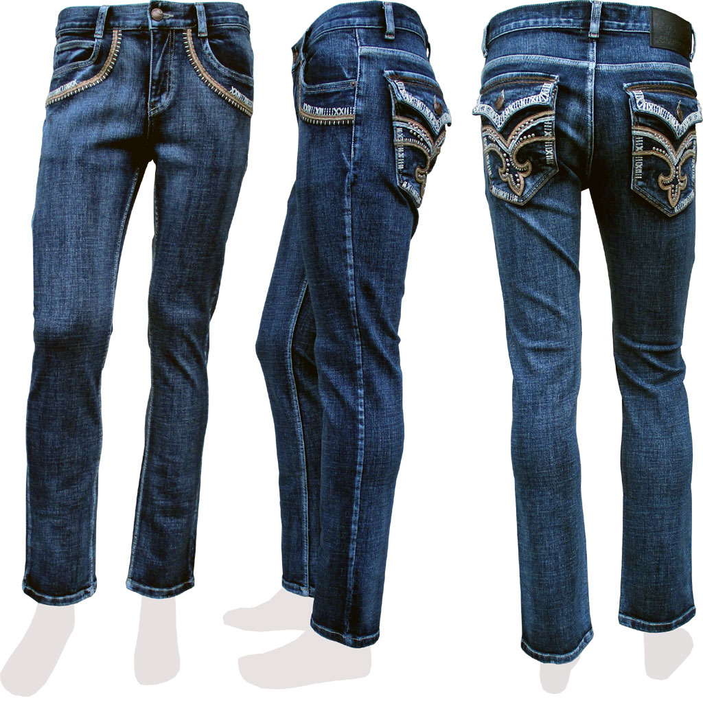 【楽天市場】CLOUD72 (クラウド72) #734 メンズ オールシーズン ストレートデニム/ジーンズ シルバースタッズ/ハンド刺繍/ロゴ/太い飾りステッチ/ストレッチ 色落とし ...