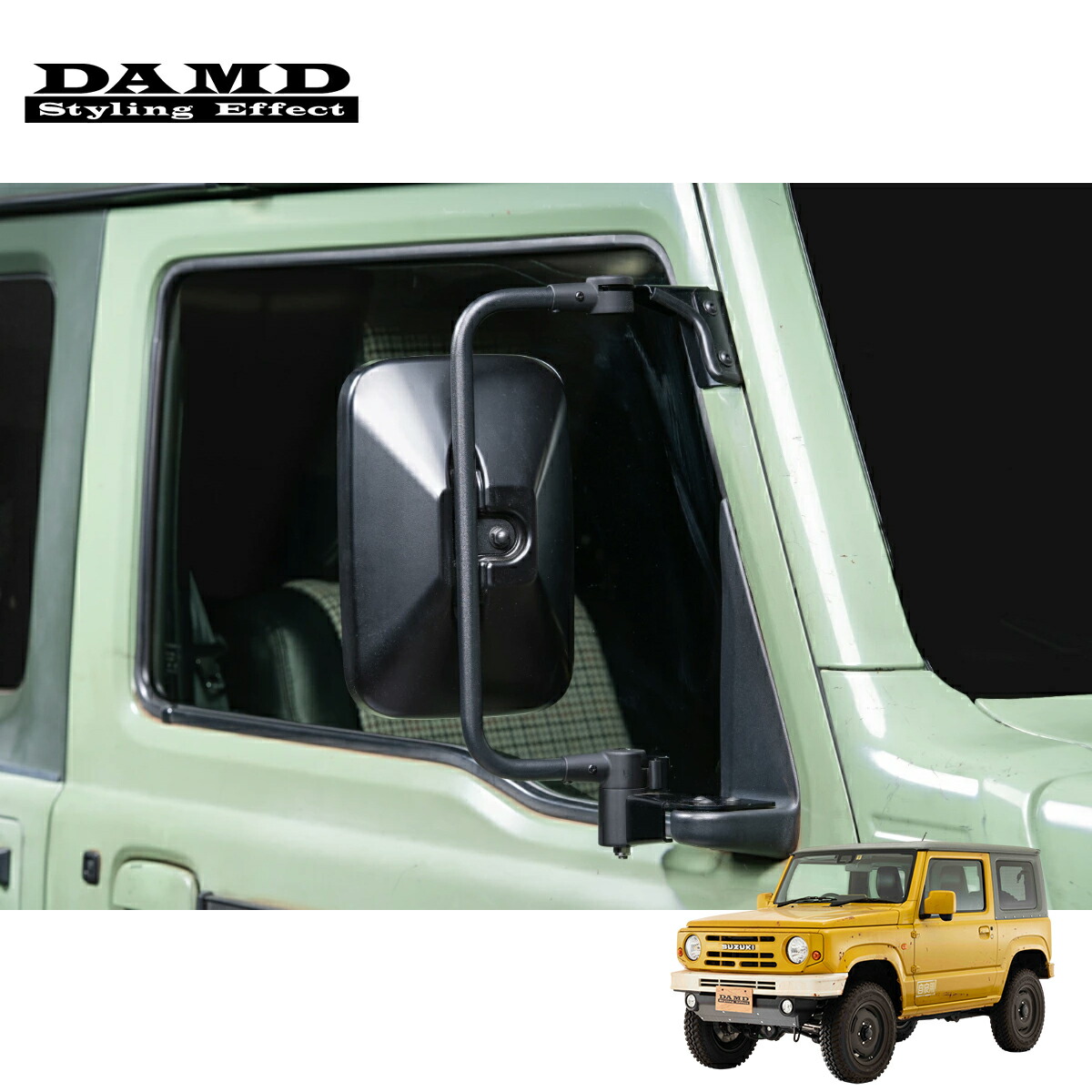 【楽天市場】DAMD ダムド 【JIMNY the ROOTS.】 トラックミラー マットブラック ジムニー JB64W 2018.7～ 1 ...