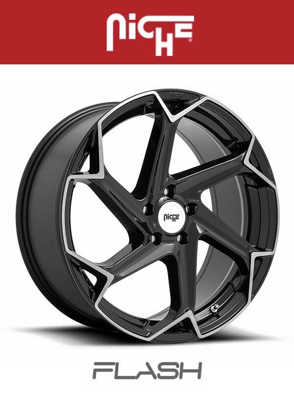 【楽天市場】アウディ Q7用 ニッチ フラッシュ Niche Flash グロスブラックブラッシュドフェイス 20x9J PCD 5/112 ...