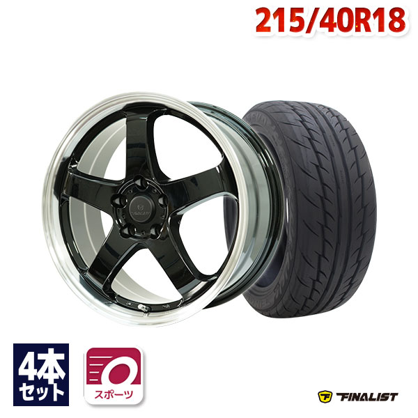 【楽天市場】215/40R18 サマータイヤ タイヤホイールセット FINALIST FZ-S5 18x7.5 +48 114.3x5 BL ...