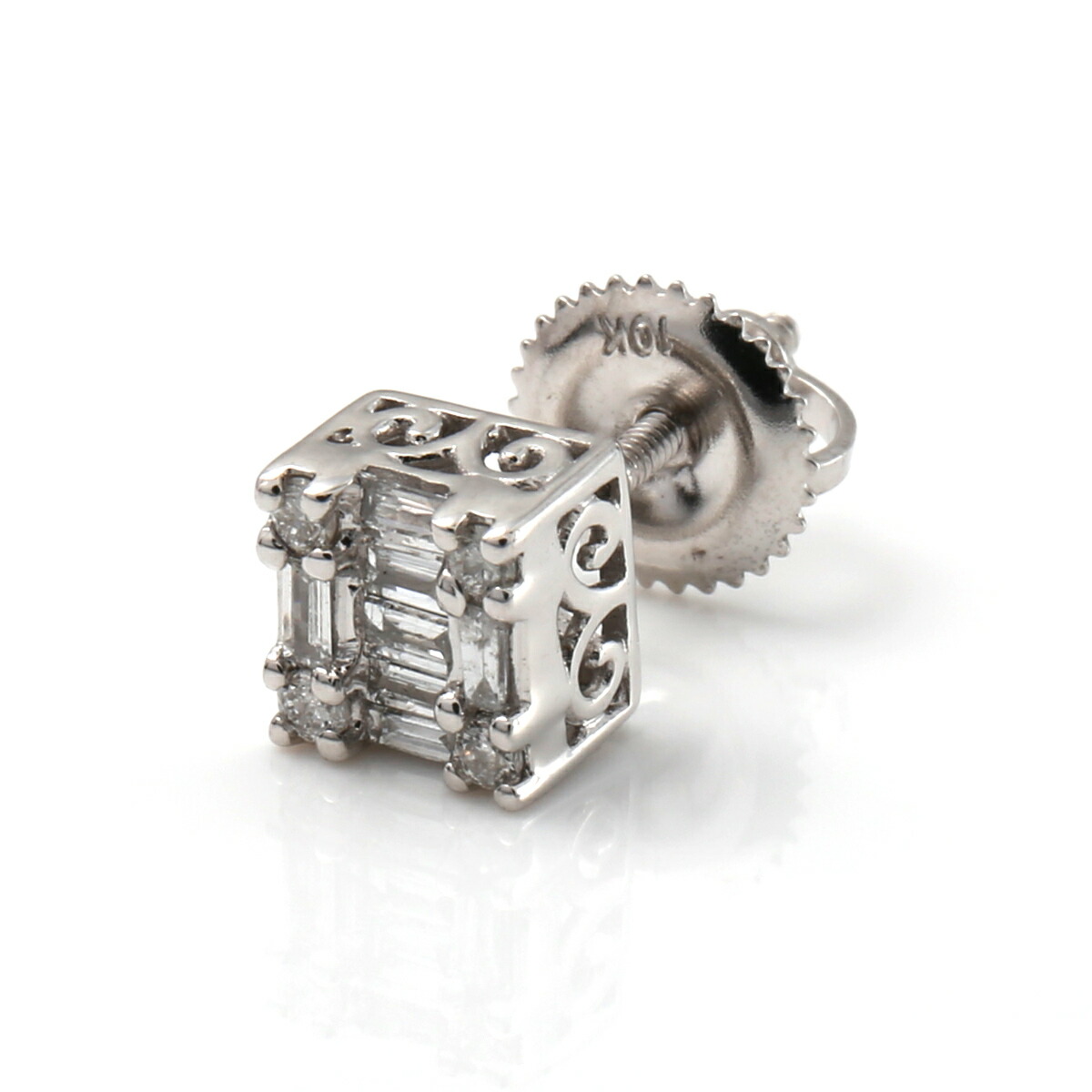 【楽天市場】ダイヤモンド 10K ホワイトゴールド ピアス 5.2mm ADER-3828W：AVALANCHE GOLD＆JEWELRY