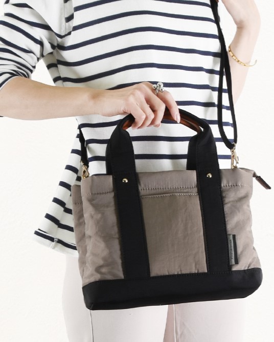 【楽天市場】マカロニックスタイル MACARONIC STYLE ｼﾜ ﾅｲﾛﾝ 仕分け 2way ﾄｰﾄ ブラック アイボリー ダークグレー ...