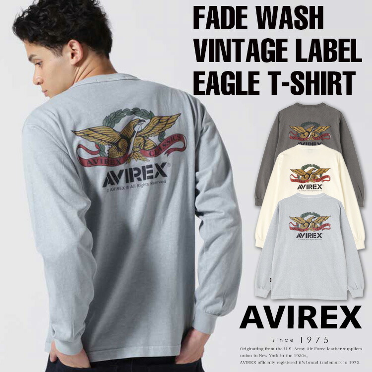 【楽天市場】AVIREX 公式通販｜FADE WASH VINTAGE LABEL EAGLE T-SHIRT / フェイドウォッシュ ...
