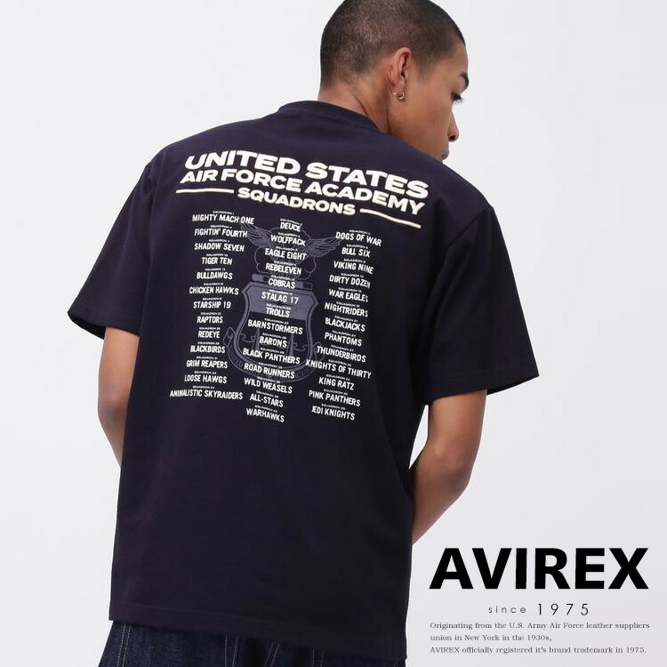 【楽天市場】AVIREX 公式通販｜USAFA SQUADRONS EMBROIDERY T-SHIRT / 刺繍 半袖Tシャツ(アビレックス アヴィレックス)メンズ 男性：AVIREX