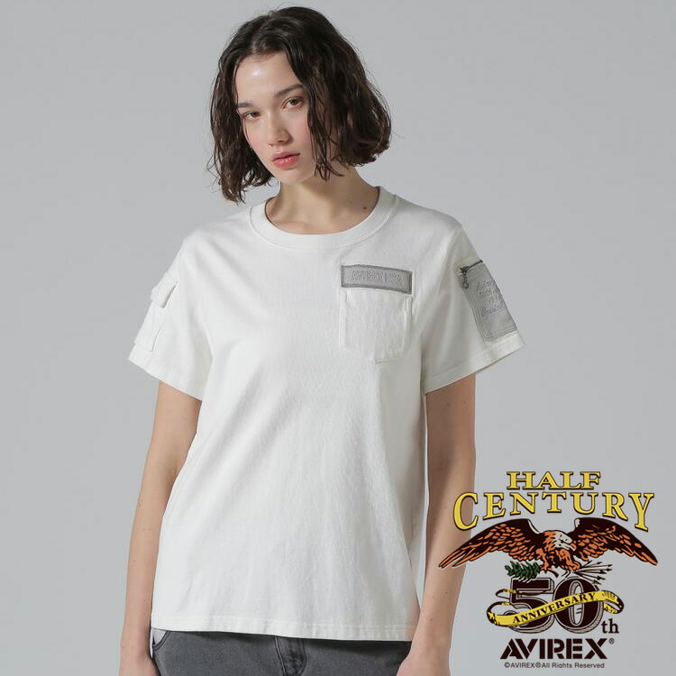 【楽天市場】AVIREX 公式通販｜《50th Anniversary》LEATHER PATCHED FATIGUE T-SHIRT/レザーパッチ ファティーグTシャツ(アビレックス アヴィ ...