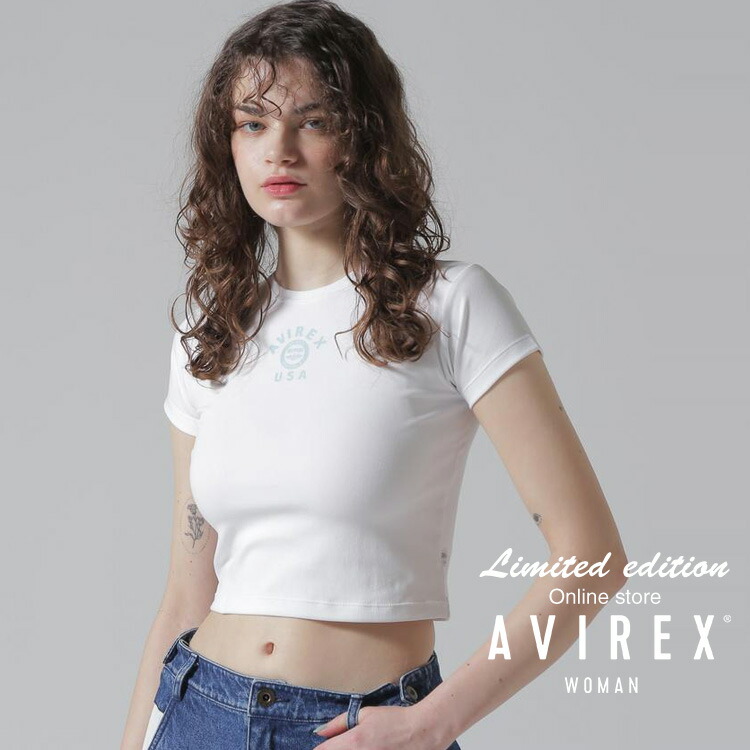 【楽天市場】AVIREX 公式通販｜《直営店限定》LOGO STRETCH T-SHIRT/ロゴ ストレッチ Tシャツ(アビレックス アヴィレックス)レディース 女性：AVIREX