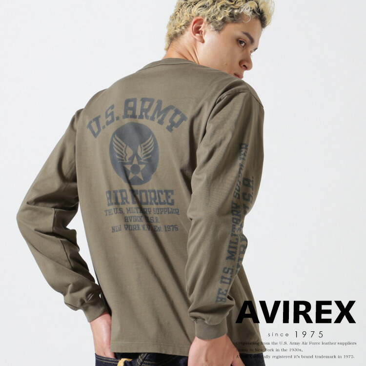 【楽天市場】☆★タイムセール｜AVIREX 公式通販MIL. STENCIL T-SHIRT USA.A.F / ミリタリー ステンシル 長袖Tシャツ USA.A.F (アビレックス アヴィ ...