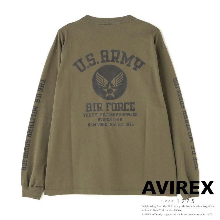 【楽天市場】★SALE｜AVIREX 公式通販｜MIL. STENCIL T-SHIRT USA.A.F / ミリタリー ステンシル 長袖Tシャツ USA.A.F (アビレックス アヴィ ...