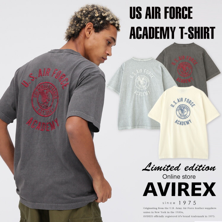 【楽天市場】AVIREX 公式通販｜《WEB限定》US AIR FORCE ACADEMY T-SHIRT / エアフォース アカデミー 半袖Tシャツ(アビレックス アヴィレックス)メンズ ...