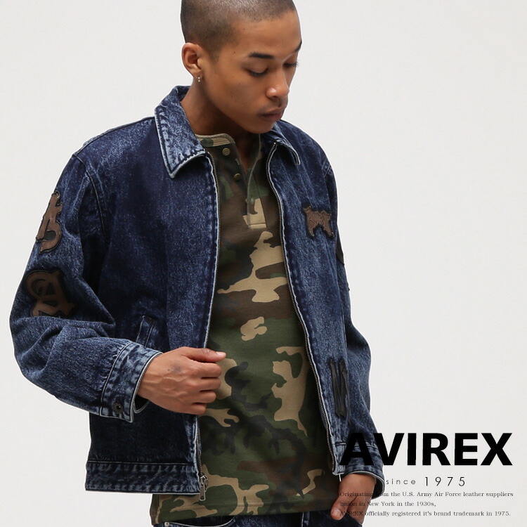 【楽天市場】AVIREX 公式通販｜LEATHER PATCH DENIM JACKET / レザーパッチ デニムジャケット(アビレックス アヴィレックス)メンズ 男性：AVIREX