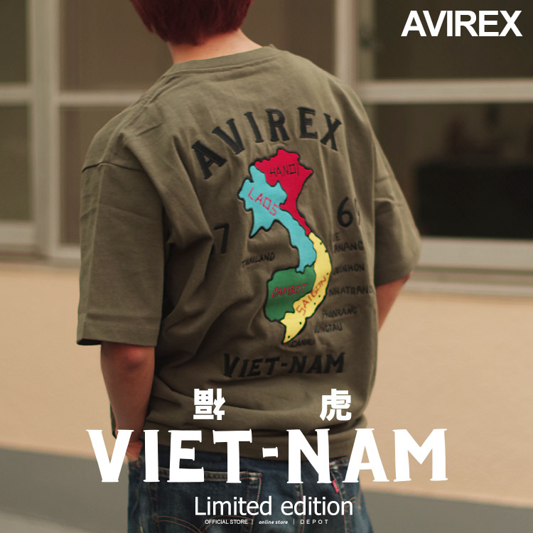 【楽天市場】★SALE｜AVIREX 公式通販｜《WEB&DEPOT限定》VIETNAM EMBROIDERY T-SHIRT / ベトナム 刺繍 半袖Tシャツ(アビレックス アヴィレックス ...