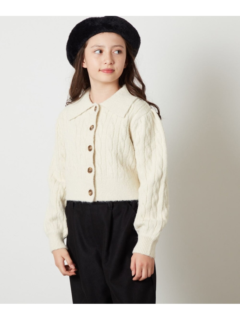 【楽天市場】【SALE／65%OFF】[100-130]襟付きニットカーディガン a.v.v アー・ヴェ・ヴェ トップス ニット グレー ホワイト【RBA_E】[Rakuten Fashion ...