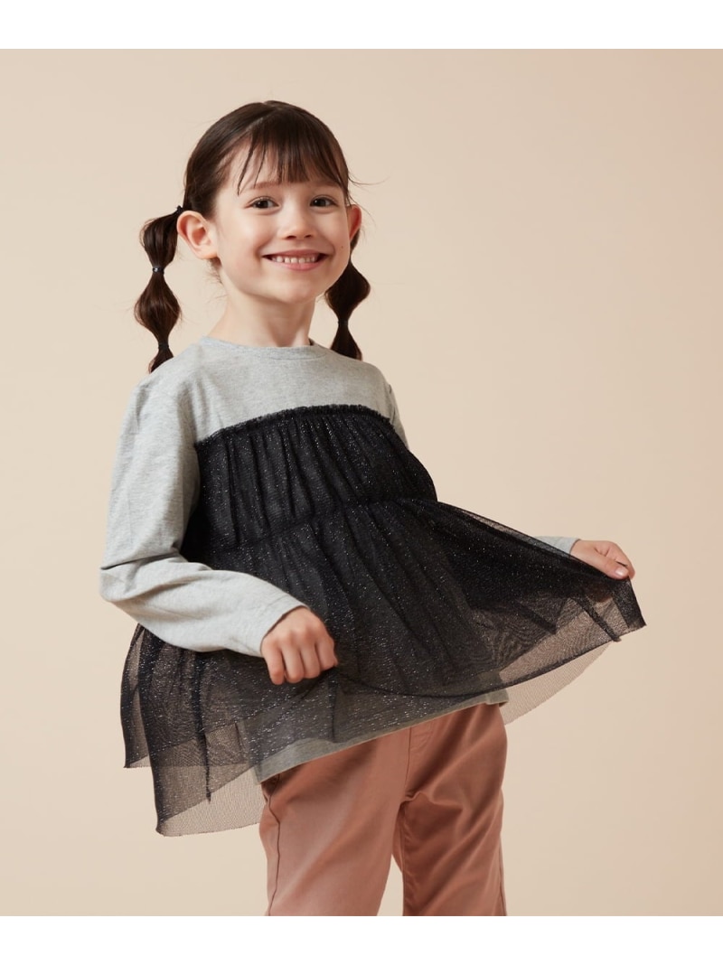 【楽天市場】【SALE／50%OFF】[100-130]ラメチュールドッキングトップス a.v.v アー・ヴェ・ヴェ トップス カットソー・Tシャツ ブラック ピンク【RBA_E ...