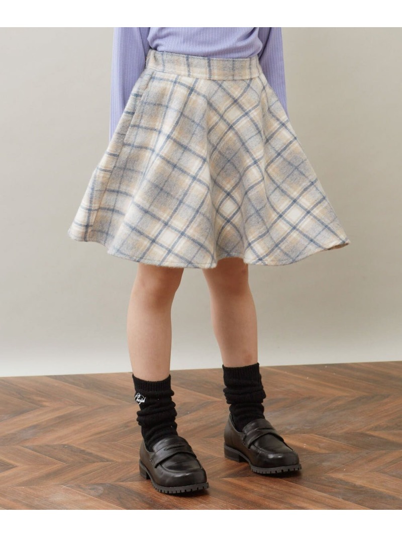 【楽天市場】【SALE／40%OFF】[140-150]シャギーチェックフレアスカート a.v.v アー・ヴェ・ヴェ スカート その他のスカート ベージュ ブルー【RBA_E】[Rakuten ...
