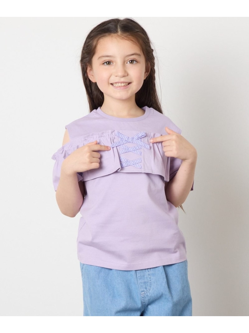 【楽天市場】[140-150]フリルオフショルTシャツ a.v.v アー・ヴェ・ヴェ トップス カットソー・Tシャツ パープル[Rakuten Fashion]：a.v.v