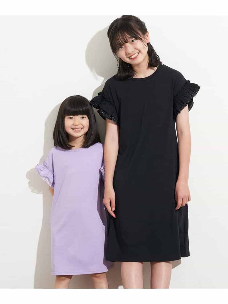 【楽天市場】【SALE／50%OFF】[100-130]フリルスリーブAラインワンピース a.v.v アー・ヴェ・ヴェ ワンピース・ドレス ワンピース ブラウン パープル ブラック【RBA_E ...