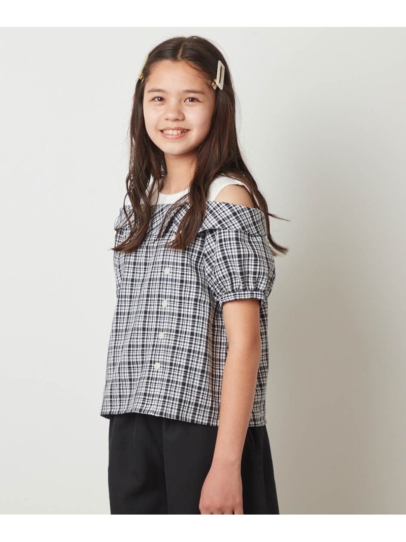 【楽天市場】【SALE／40%OFF】[140-150]オフショルドッキングブラウス a.v.v アー・ヴェ・ヴェ トップス シャツ・ブラウス ブルー パープル ブラック【RBA_E ...