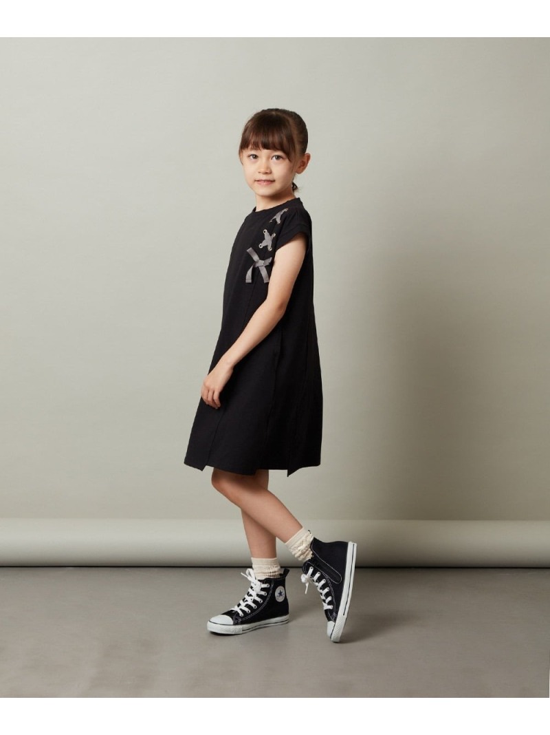 【楽天市場】【SALE／40%OFF】[140-150]レースアップカットソーワンピース a.v.v アー・ヴェ・ヴェ ワンピース・ドレス ワンピース ブラック ブルー【RBA_E ...