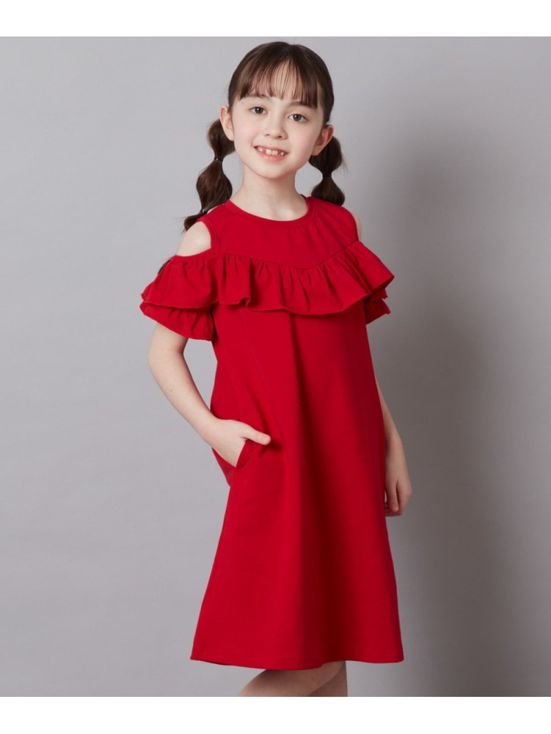 【楽天市場】【SALE／50%OFF】[100-130]オフショルフリルカットワンピース a.v.v アー・ヴェ・ヴェ ワンピース・ドレス ワンピース レッド ブルー グレー【RBA_E ...