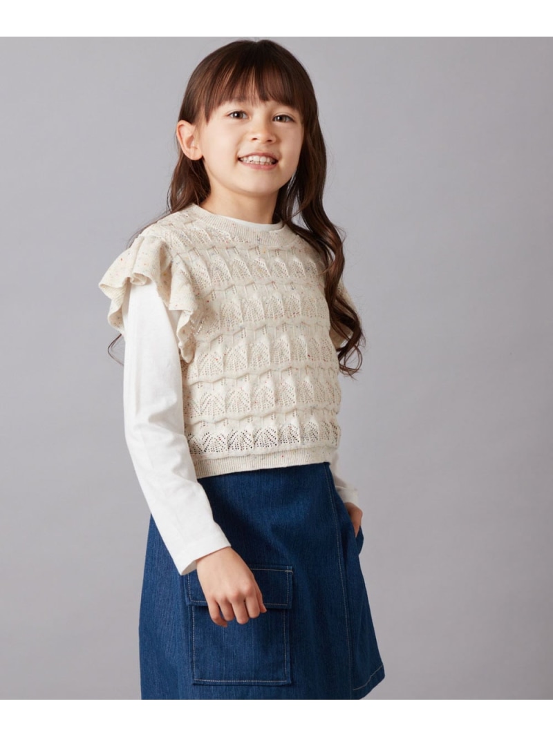 【楽天市場】【SALE／40%OFF】[100-130]【2点セット】透かし編みカラーネップベストセット a.v.v アー・ヴェ・ヴェ トップス ベスト・ジレ ホワイト パープル【RBA_E ...