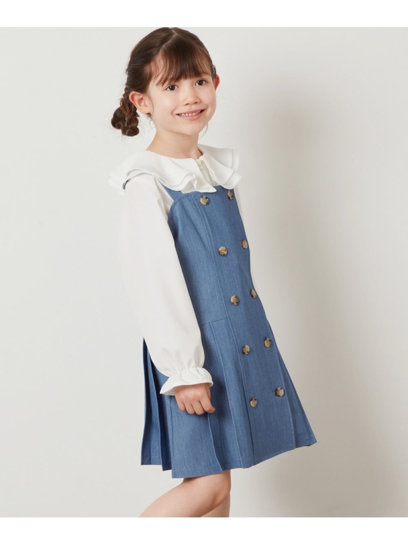 【楽天市場】【SALE／50%OFF】[100-130]フロントボタンジャンスカ a.v.v アー・ヴェ・ヴェ ワンピース・ドレス ジャンパースカート ブルー ブラック【RBA_E ...