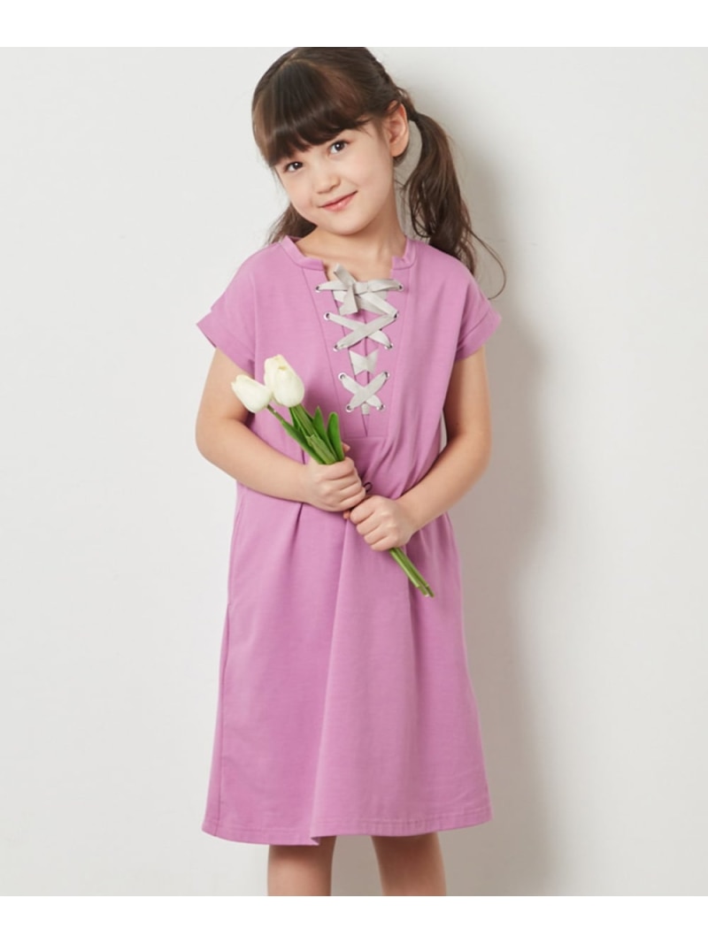 【楽天市場】【SALE／50%OFF】[100-130]レースアップカットワンピース a.v.v アー・ヴェ・ヴェ ワンピース・ドレス ワンピース ブルー ピンク ブラック【RBA_E ...