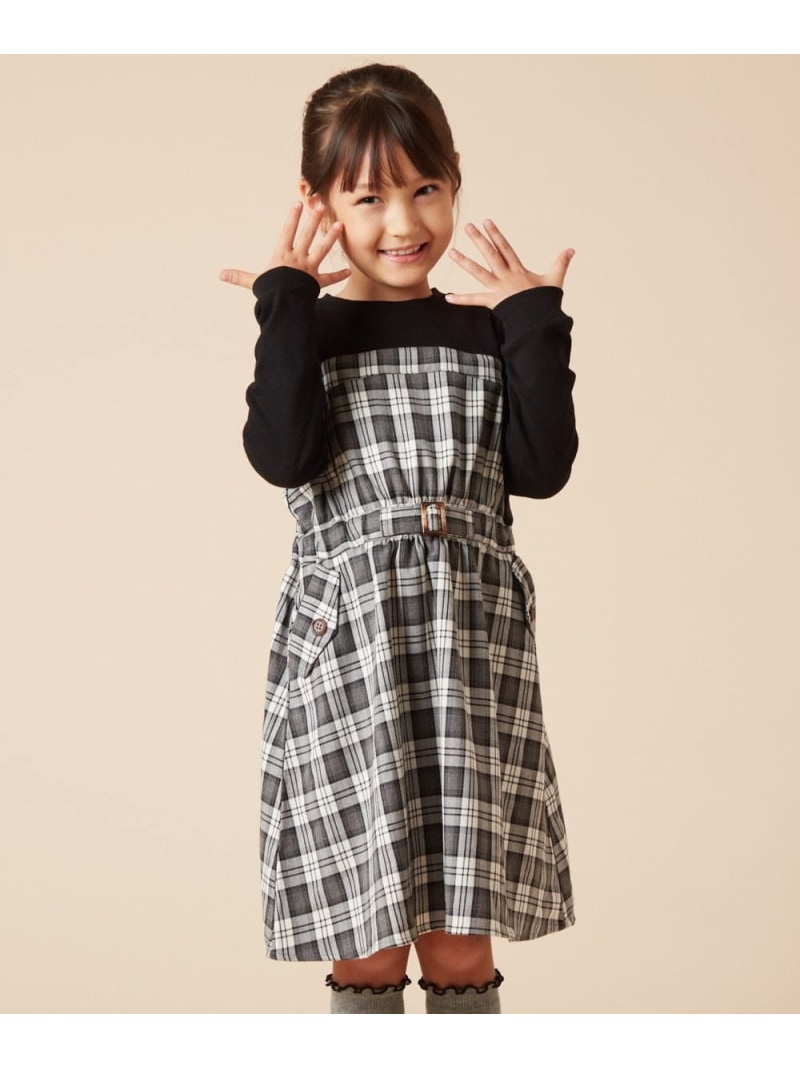 【楽天市場】【SALE／37%OFF】[100-130]トレーナードッキングワンピース a.v.v アー・ヴェ・ヴェ ワンピース・ドレス ワンピース ブルー ブラック【RBA_E ...