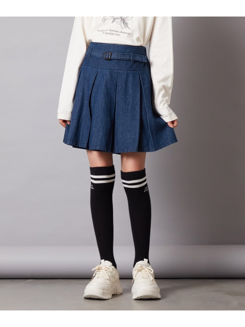 【楽天市場】[140-150]ベルト付きプリーツスカパン a.v.v アー・ヴェ・ヴェ パンツ その他のパンツ ブルー ベージュ ブラック【送料無料】[Rakuten Fashion]：a.v.v