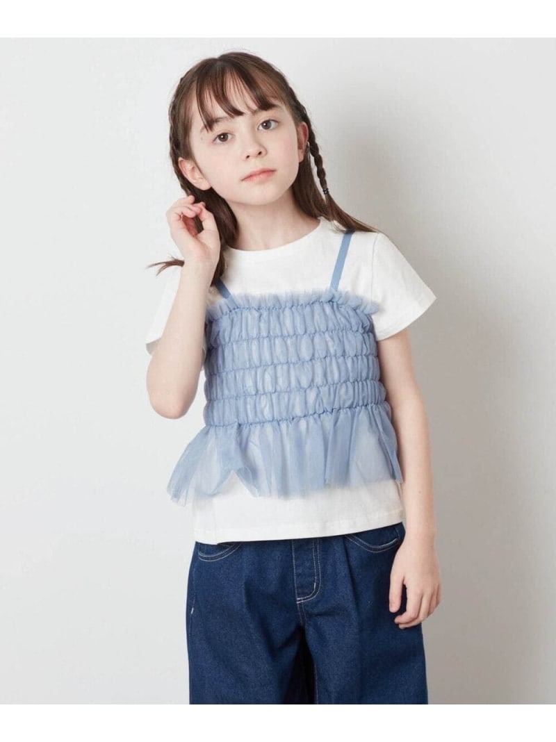 【楽天市場】【SALE／60%OFF】[140-150]チュールキャミドッキングTシャツ a.v.v アー・ヴェ・ヴェ トップス カットソー・Tシャツ ホワイト ブラック【RBA_E ...