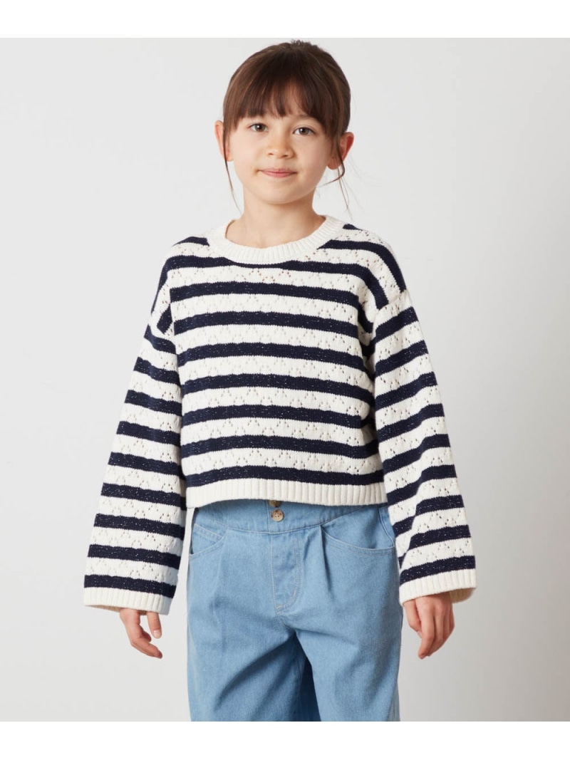 【楽天市場】【SALE／50%OFF】[100-130]ラメボーダーショートニット a.v.v アー・ヴェ・ヴェ トップス ニット ネイビー ベージュ【RBA_E】[Rakuten ...