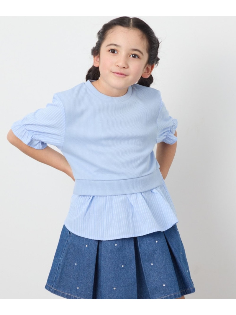 【楽天市場】[140]シャツドッキングカットソー a.v.v アー・ヴェ・ヴェ トップス カットソー・Tシャツ パープル【送料無料】[Rakuten Fashion]：a.v.v